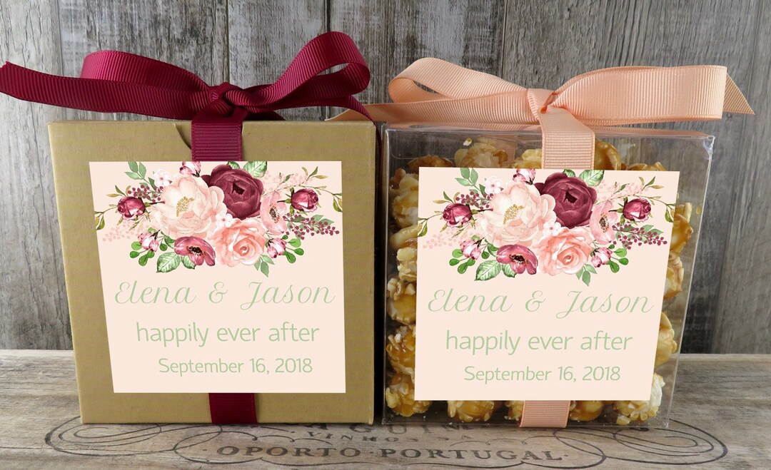 Personalized Favor Box Cupcake Box Marsala Wedding Favor Party Favor ...