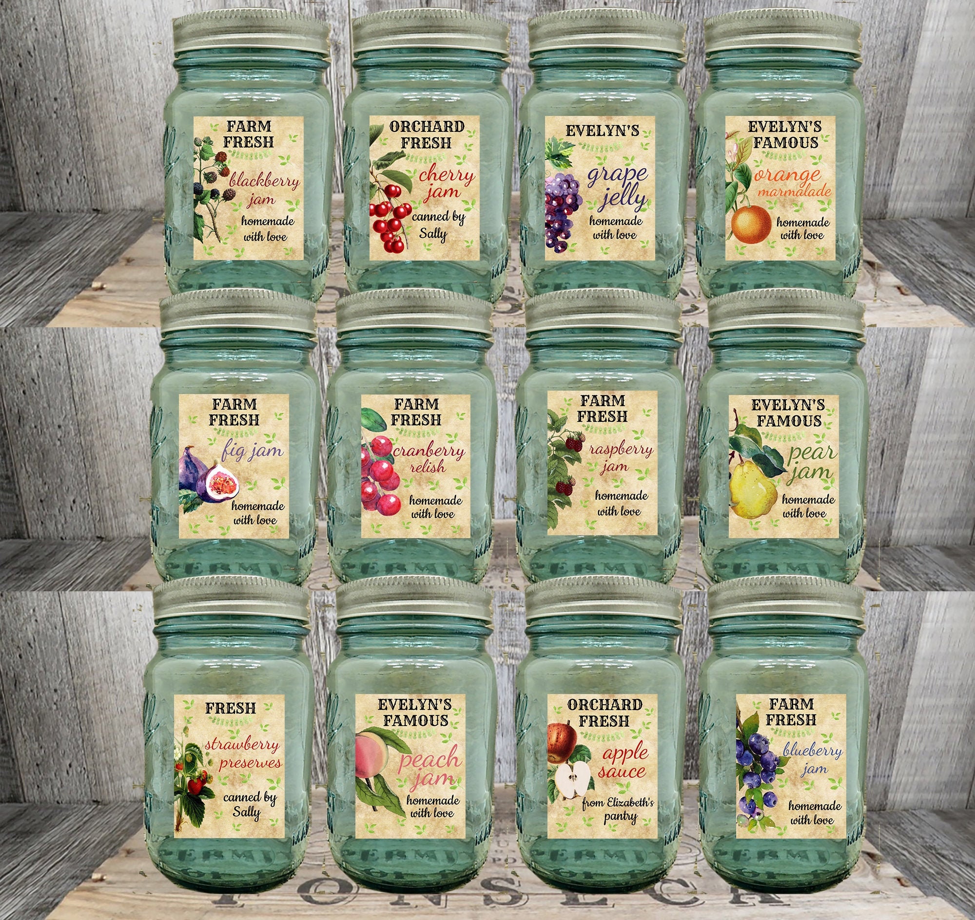 Personalized Canning Labels Waterproof Rectangular Vintage - Etsy