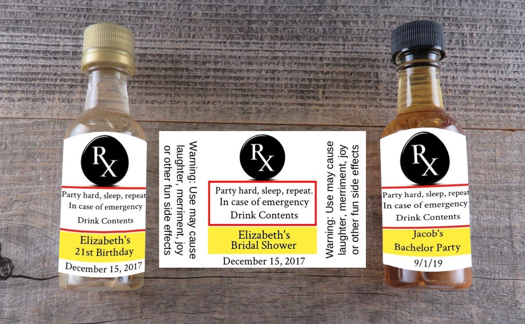 Personalized Mini Liquor Labels Waterproof Custom Favor Labels Liquor ...