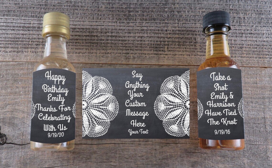 Personalized Mini Liquor Labels Waterproof Custom Favor - Etsy