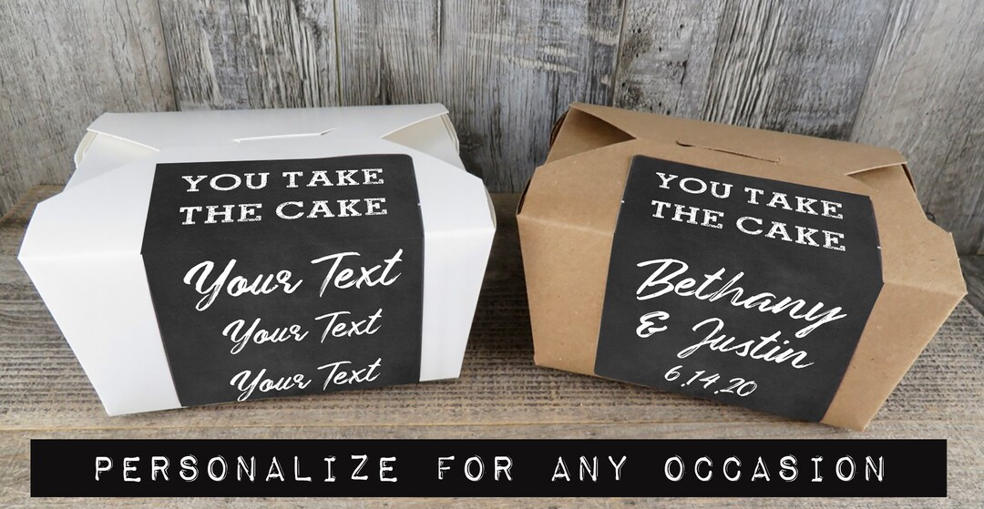 Cake Boxes Personalized Wedding Cake Take Out Boxes Chalkboard Design ...