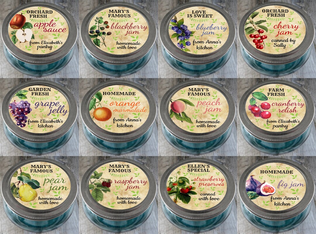 Personalized Canning Labels Vintage Style Fruit Canning Stickers Mason ...