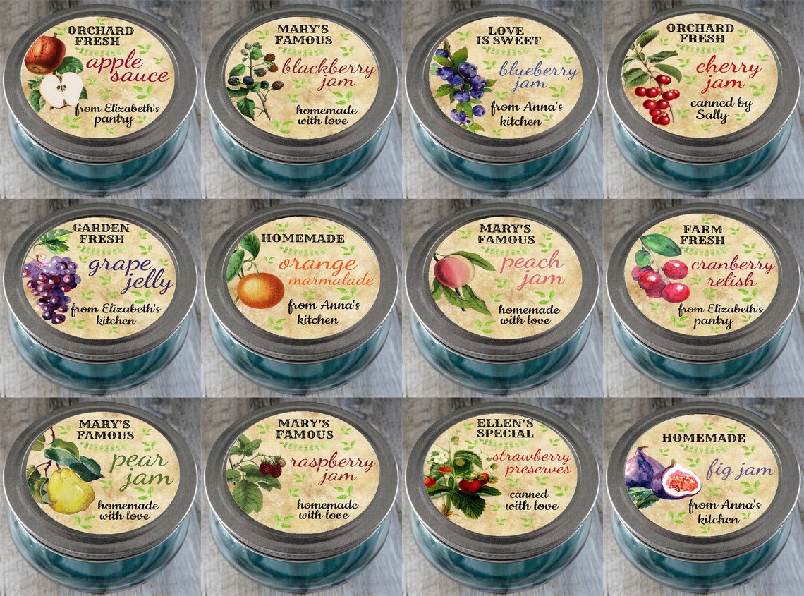 Personalized Canning Labels Vintage Style Fruit Canning - Etsy