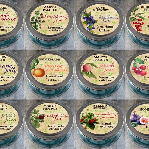 Personalized Canning Labels Vintage Style Fruit Canning - Etsy