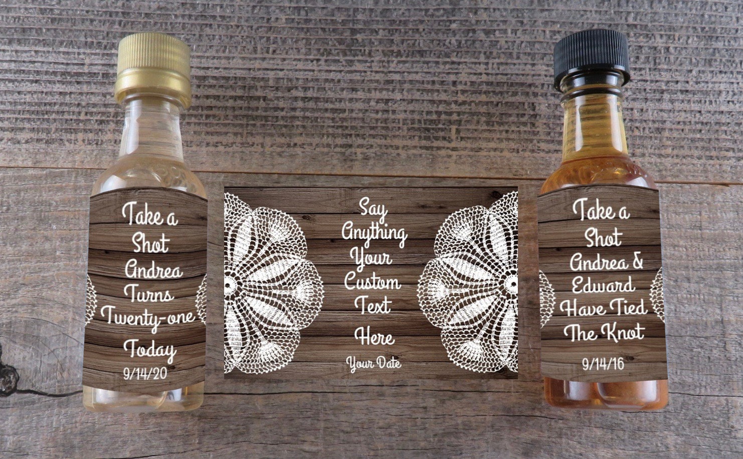 Personalized Mini Liquor Labels Waterproof Custom Favor - Etsy