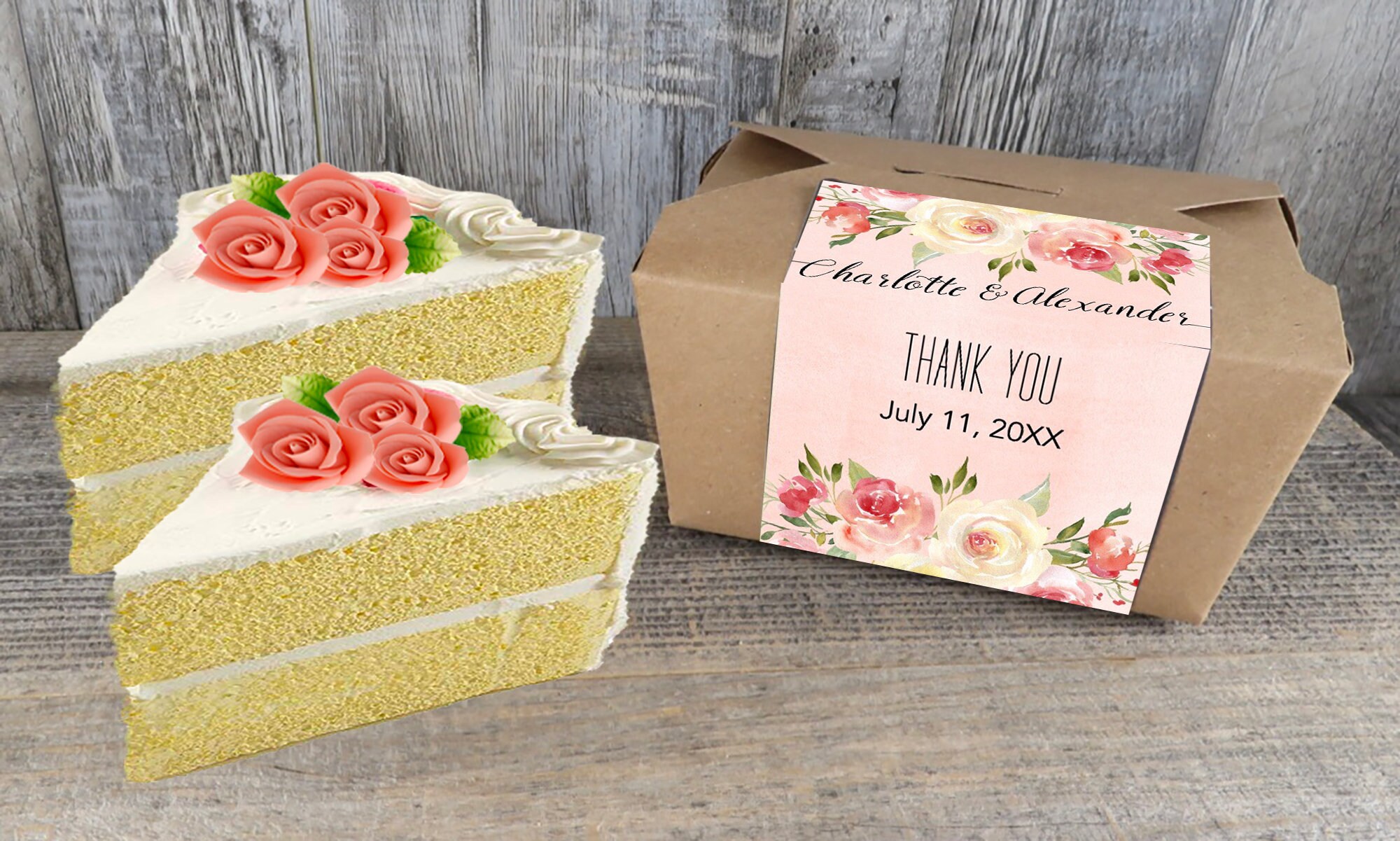 Cake Boxes Personalized Wedding Cake Take Out Boxes Blush - Etsy