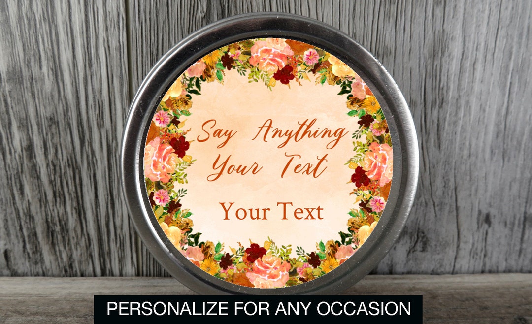 Favor Tins With Fall Floral Labels Party Favor Tin Loose Tea Favor ...