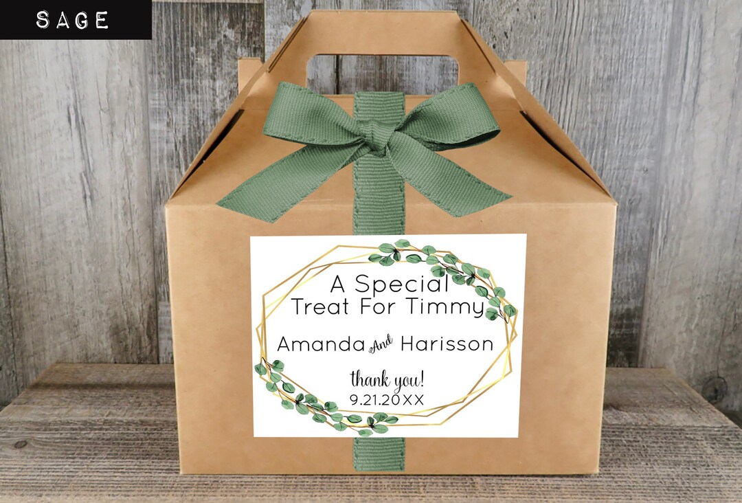 Kid's Wedding Activity Box Minimalist Geometric Personalized Gable Box ...