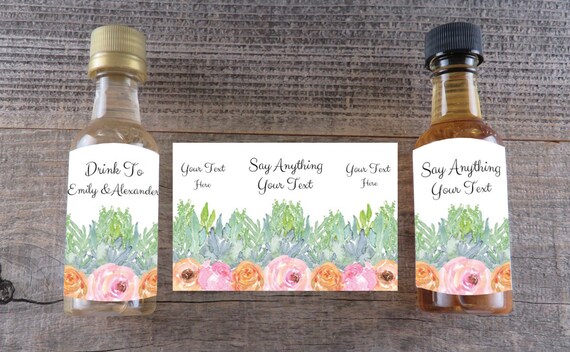 Personalized Mini Liquor Labels Waterproof Custom Favor | Etsy
