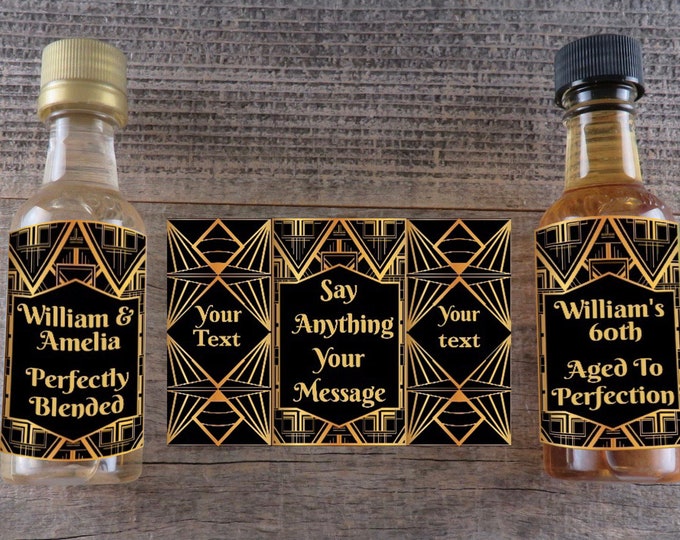 Personalized Mini Liquor Labels Glossy Waterproof Deco Liquor Labels ...