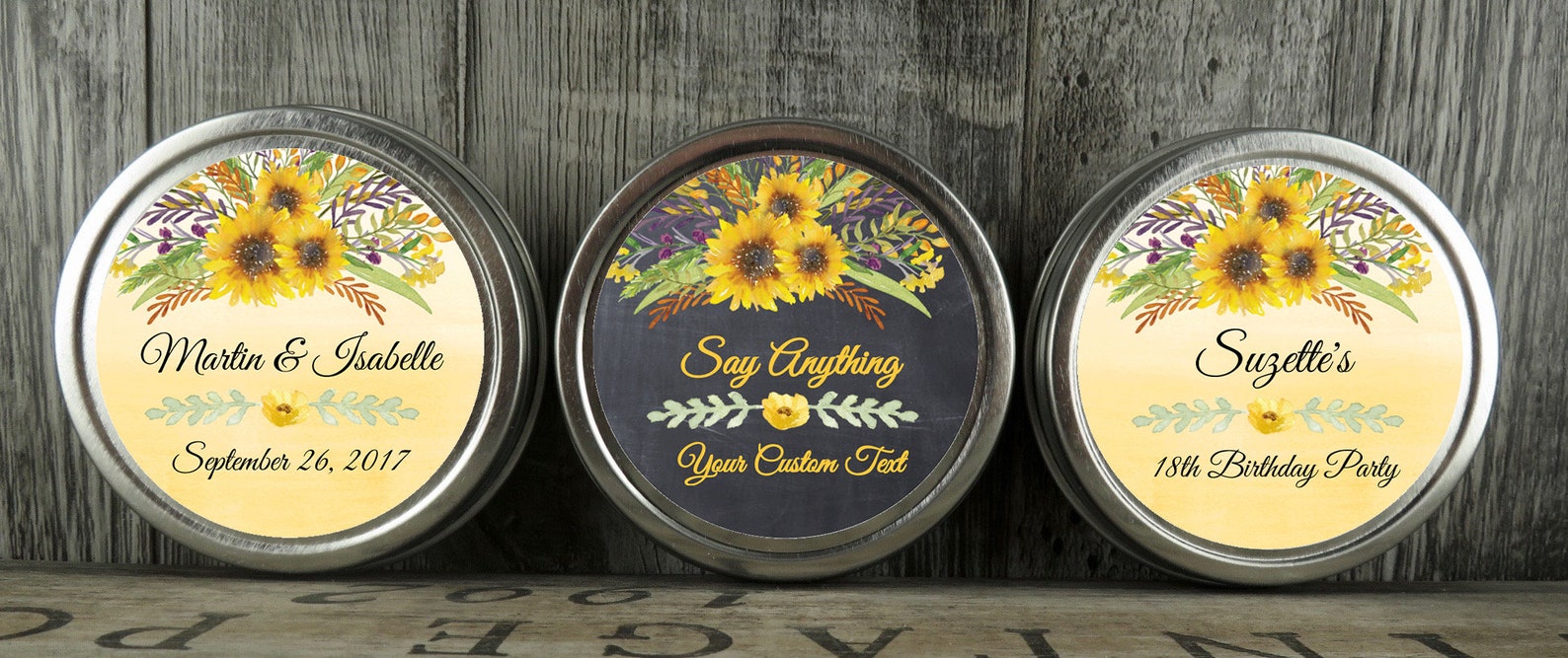 Personalized Favor Tins-yellow Watercolor Party Favor - Etsy