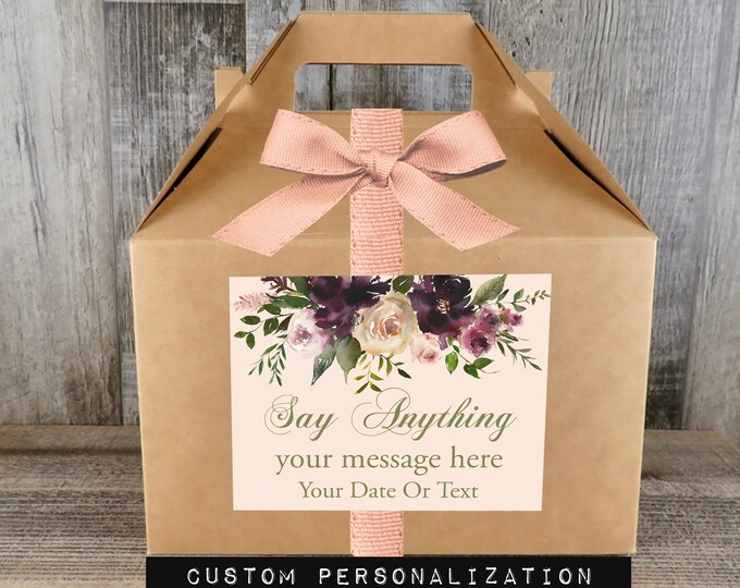 Personalized Gable Favor Box | Marsala & Peach | Party Gable Box ...