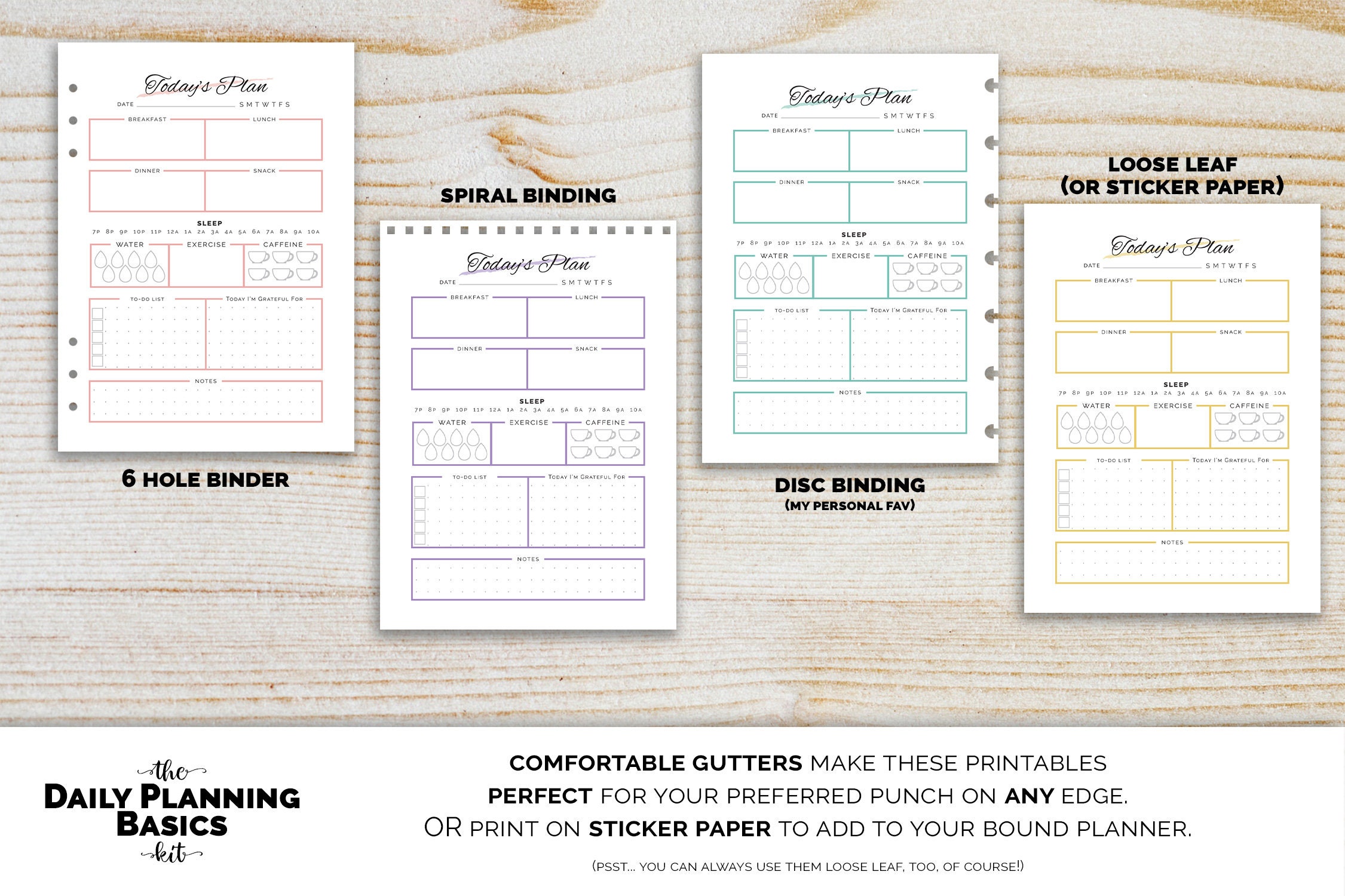The Daily Planning Basics Kit 5x7 Daily Planner Printable Inserts for ...