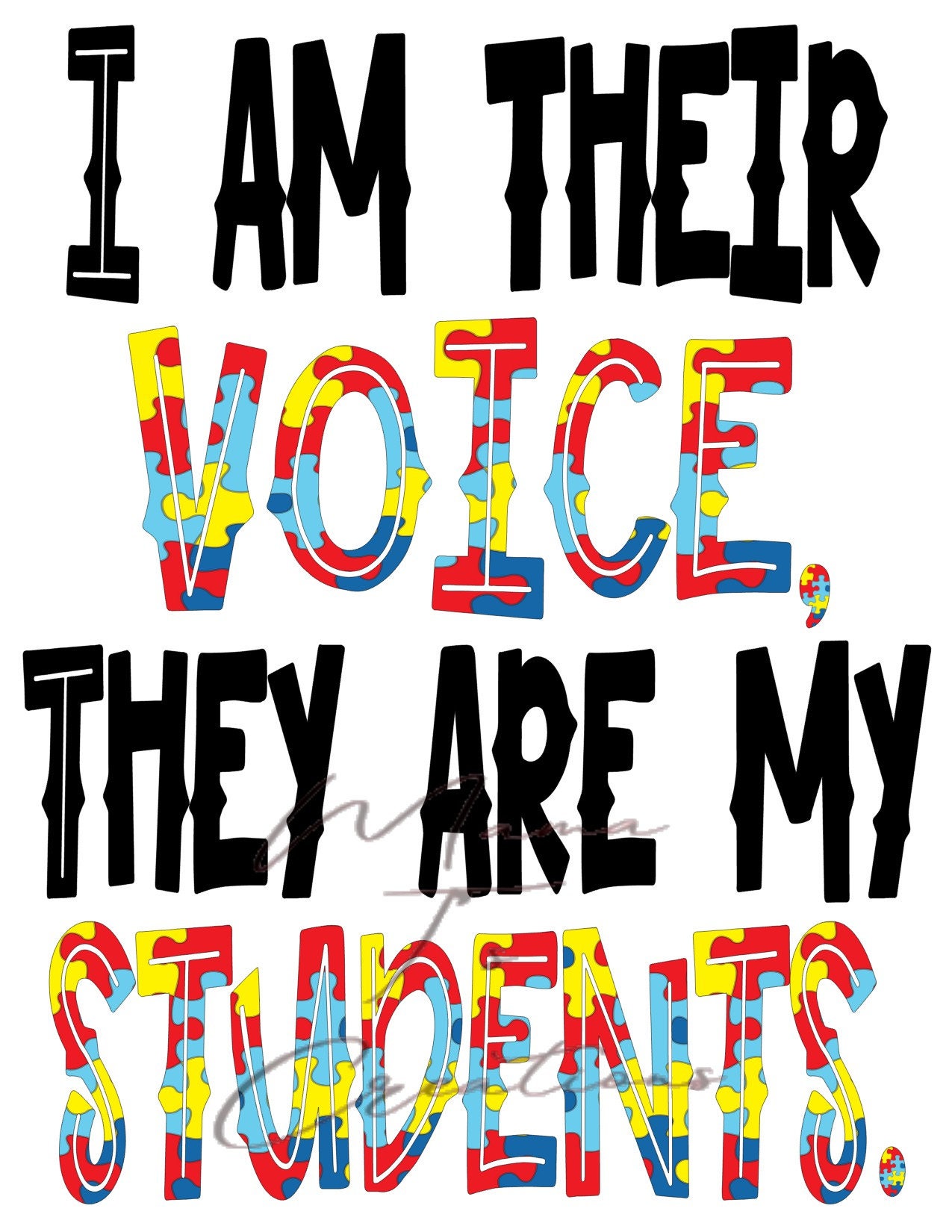 I Am Their Voice They Are My Students Digital File Autism - Etsy