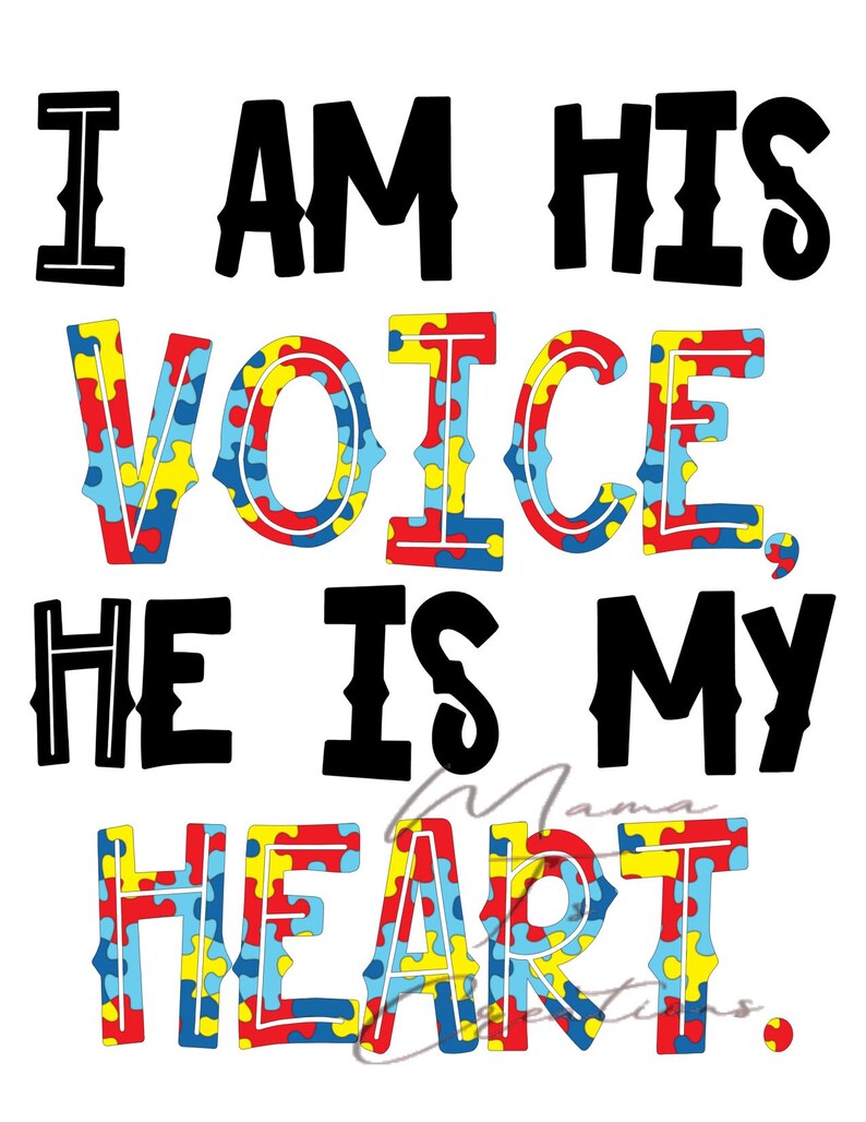 I Am His Voice He is My Heart Digital File Autism - Etsy