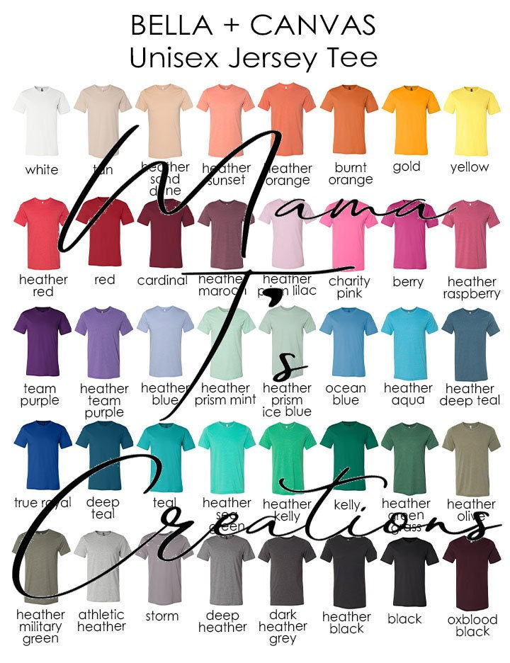 Bella + Canvas Color Chart 3001 Colors INSTANT DOWNLOAD | Jpg - Etsy