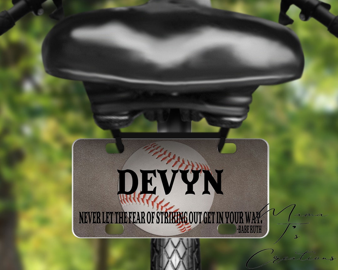 Mini License Plate Baseball Theme With Babe Ruth Quote Sublimation ...