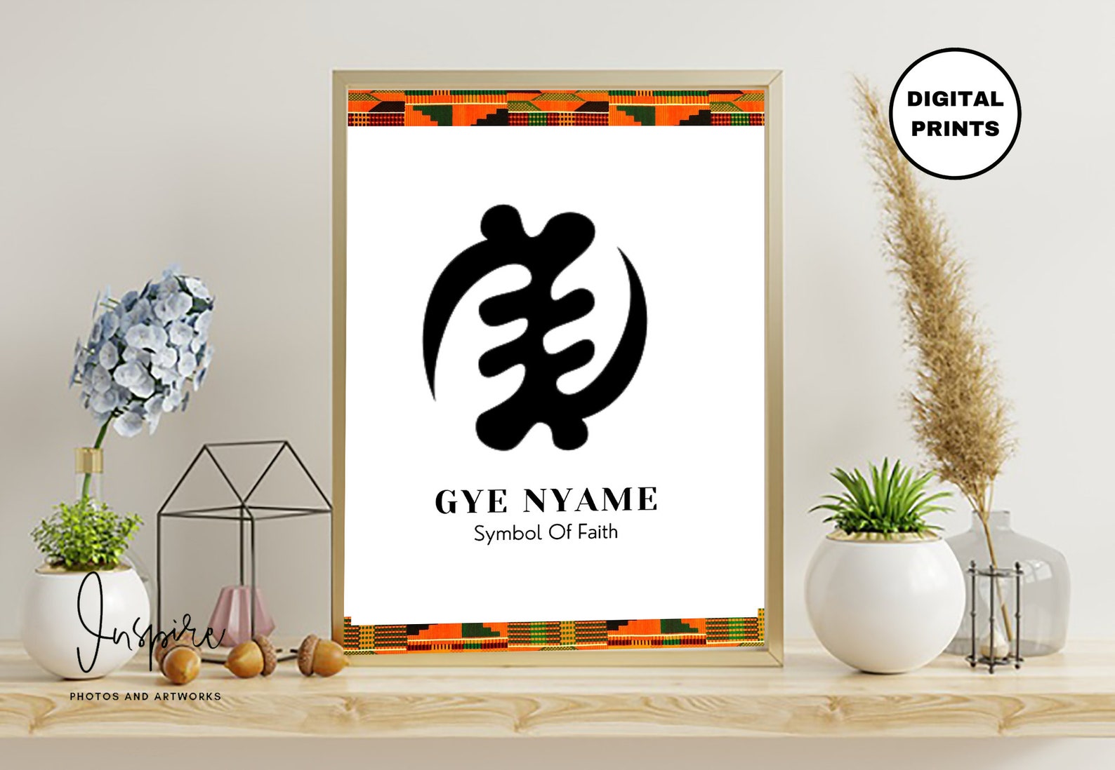 Adinkra Symbol and meaning-Gye Nyame African Wall Art.Adinkra | Etsy