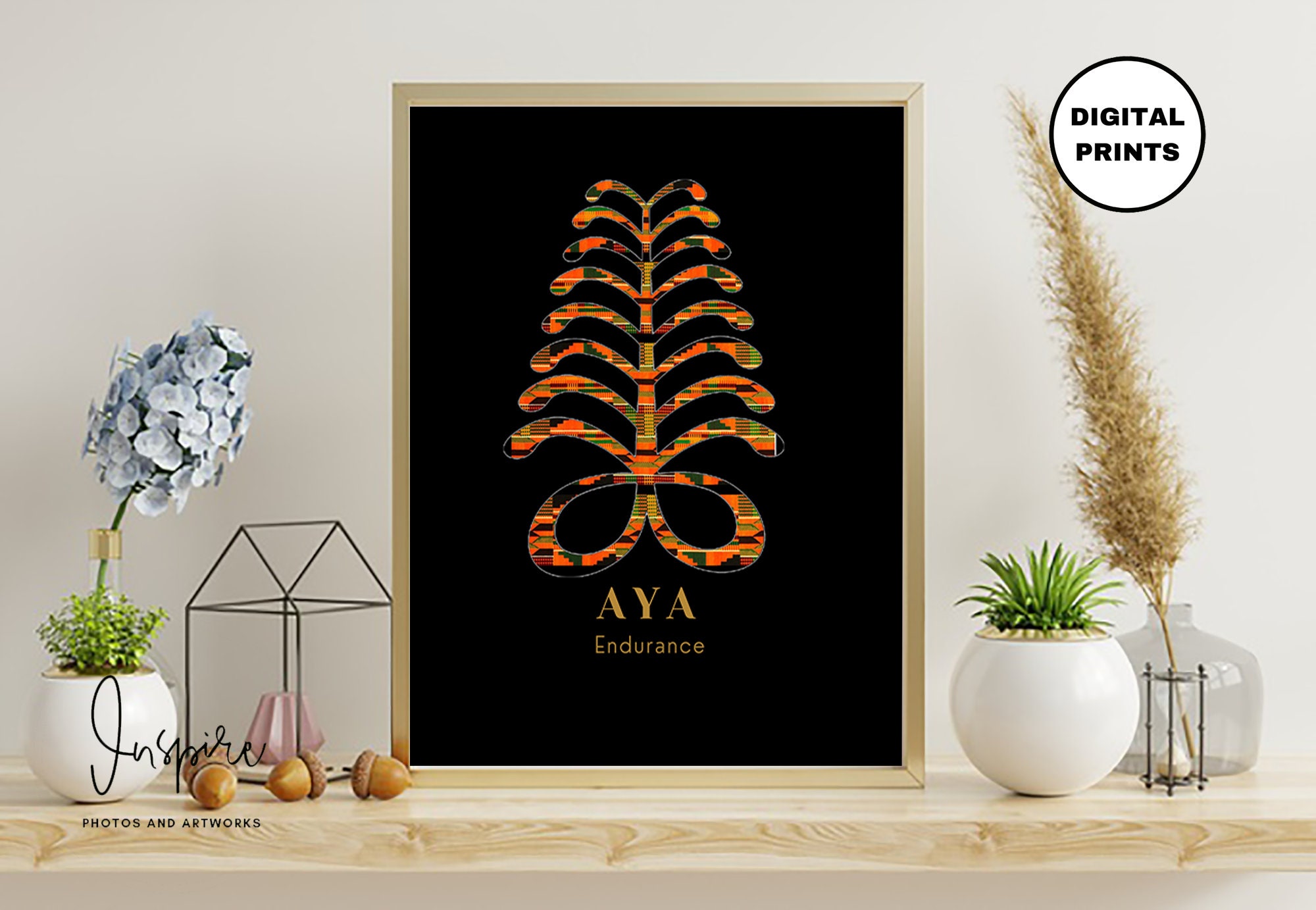 Aya-adinkra Symbolafrican Wall Artkente - Etsy UK