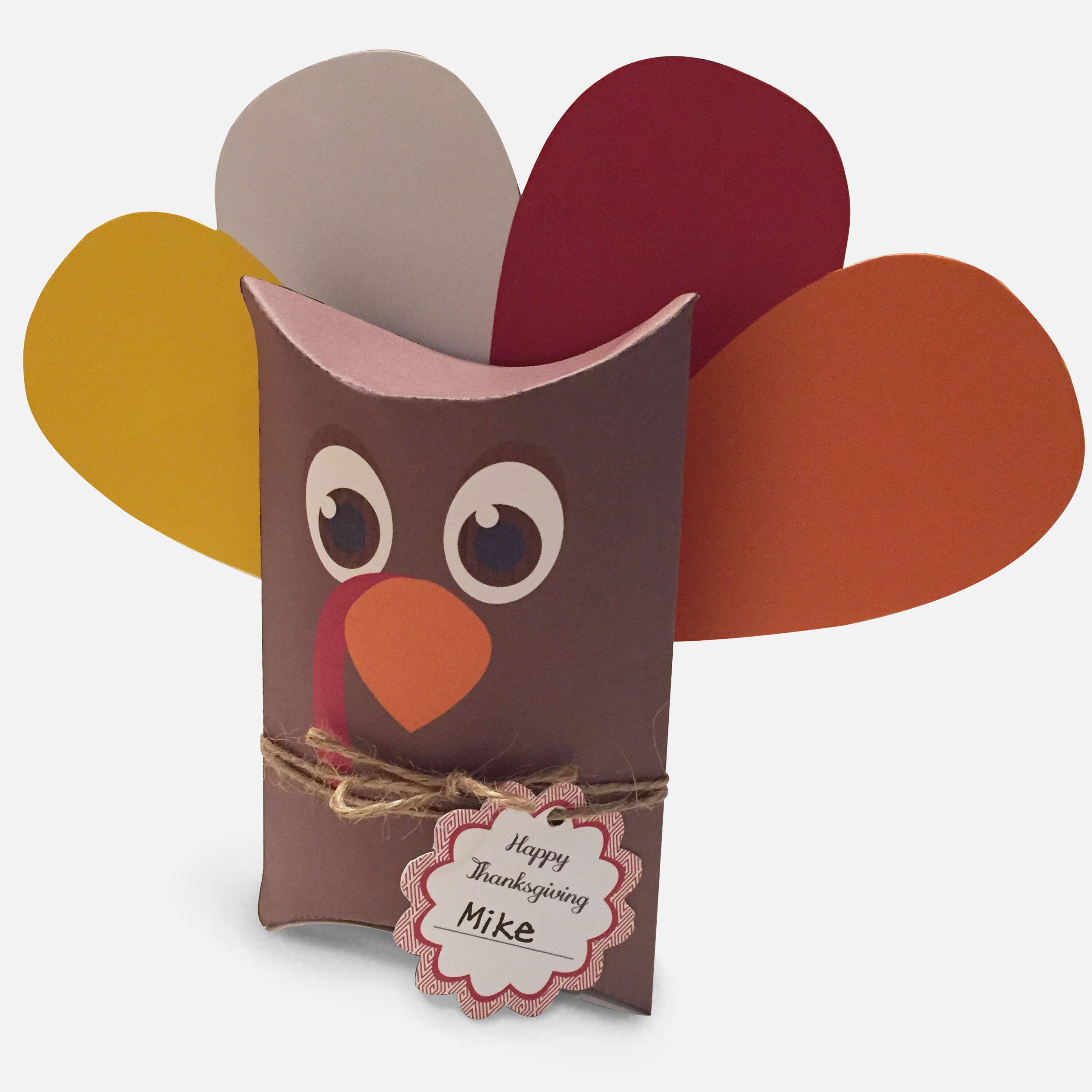 Turkey Thanksgiving Place Setting Gift Boxes - Printable PDF - Instant ...