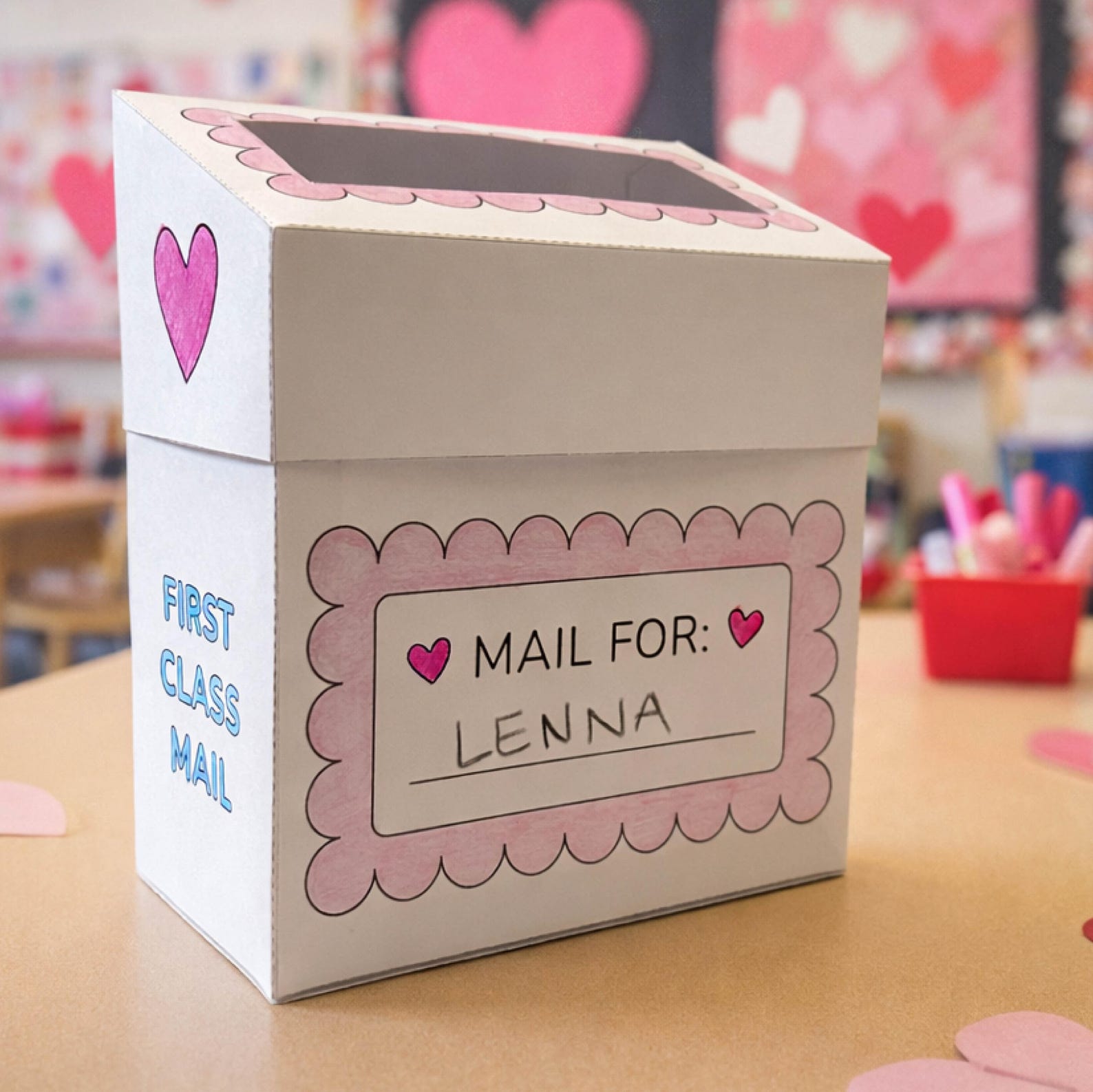 Valentine Mailbox: Color Your Own Classroom Valentine Exchange for Kids ...