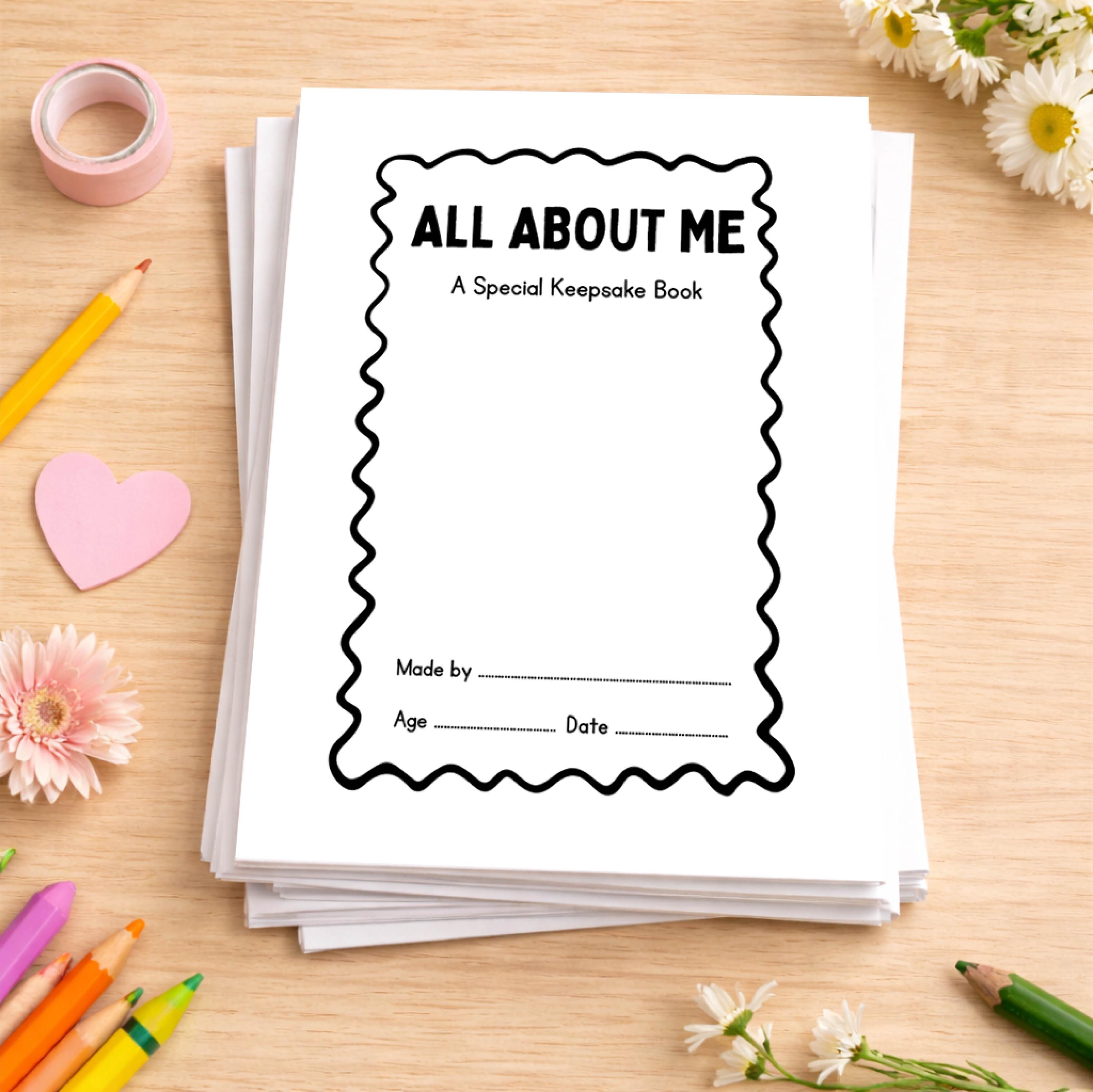 Kids' All About Me Book | Printable Memory Keepsake (PDF Craft) - Etsy