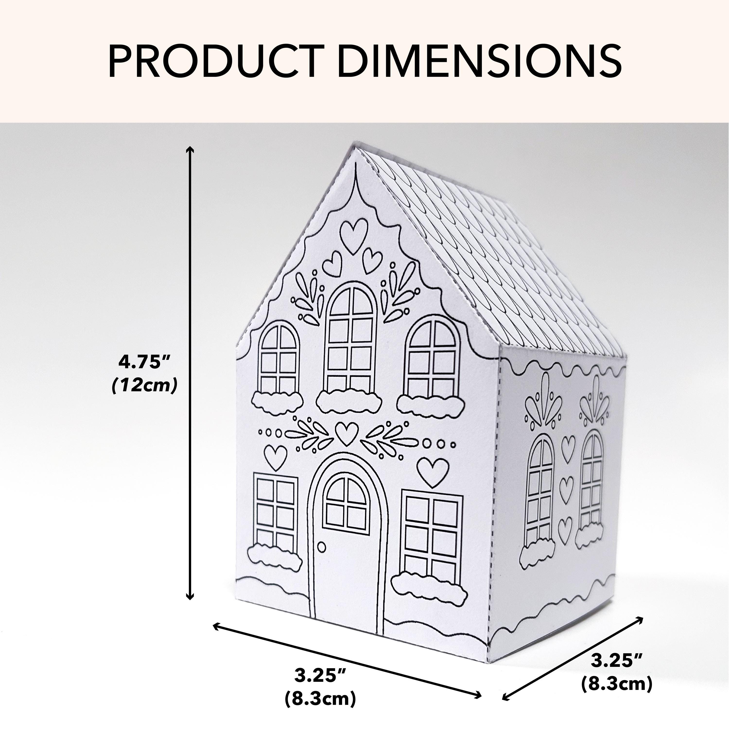 Color & Build Gingerbread House Box Craft, Printable 3D Template Set (3 ...