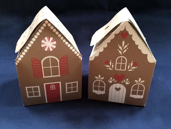 Gingerbread House Gift Boxes Printable PDF Instant | Etsy UK