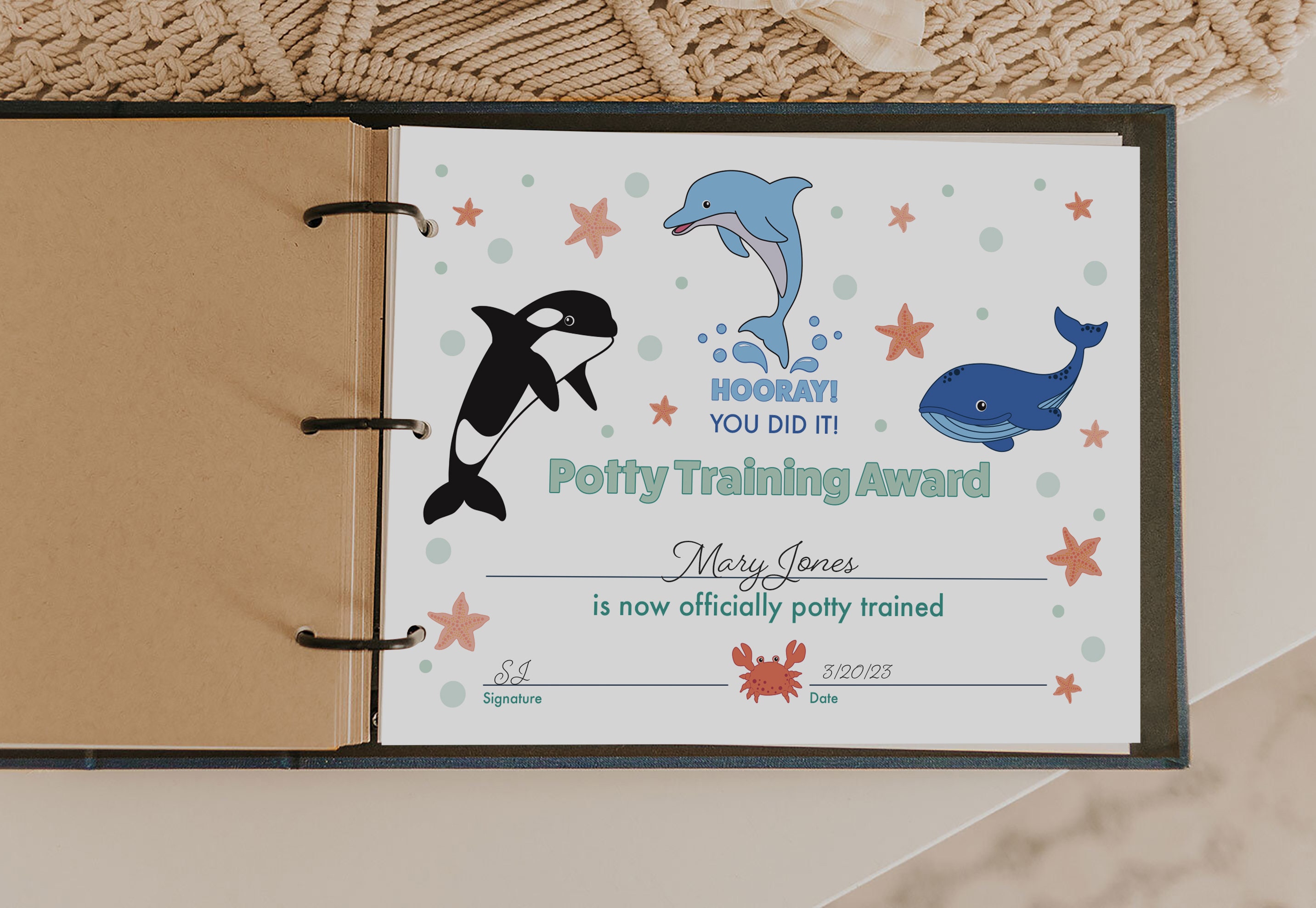 Ocean Animals Potty Training Chart, Potty Training Sticker Sheet ...
