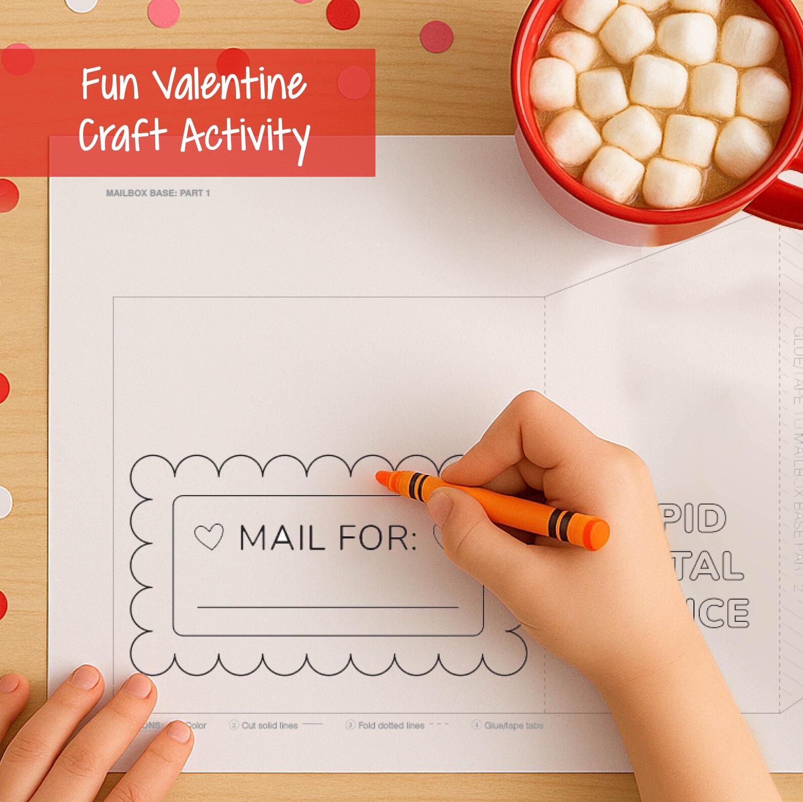 Valentine Mailbox: Color Your Own Classroom Valentine Exchange for Kids ...