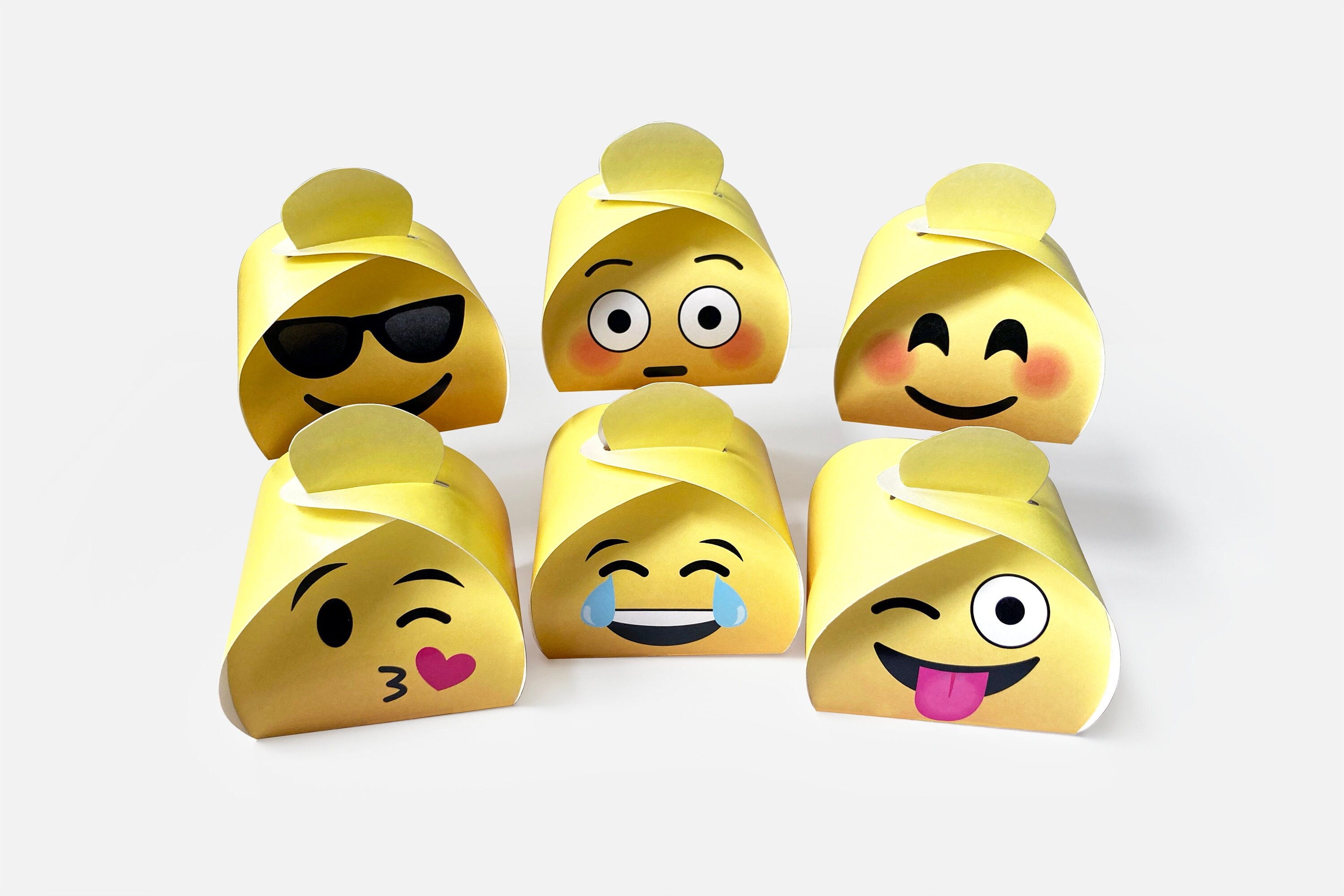 Emoji Gift Boxes (printable) - Set of 6 Characters - DIY Favor Boxes ...