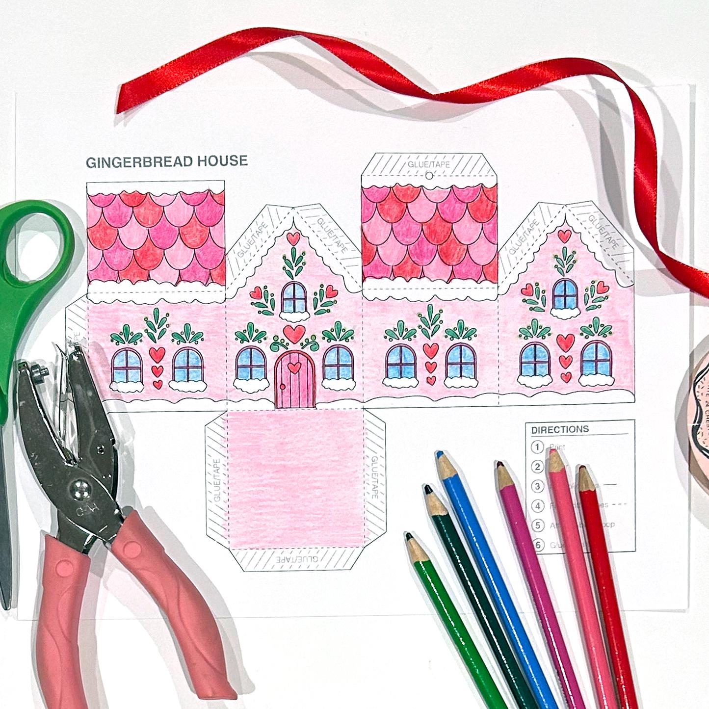 Gingerbread House Color in Ornament Boxes - Etsy