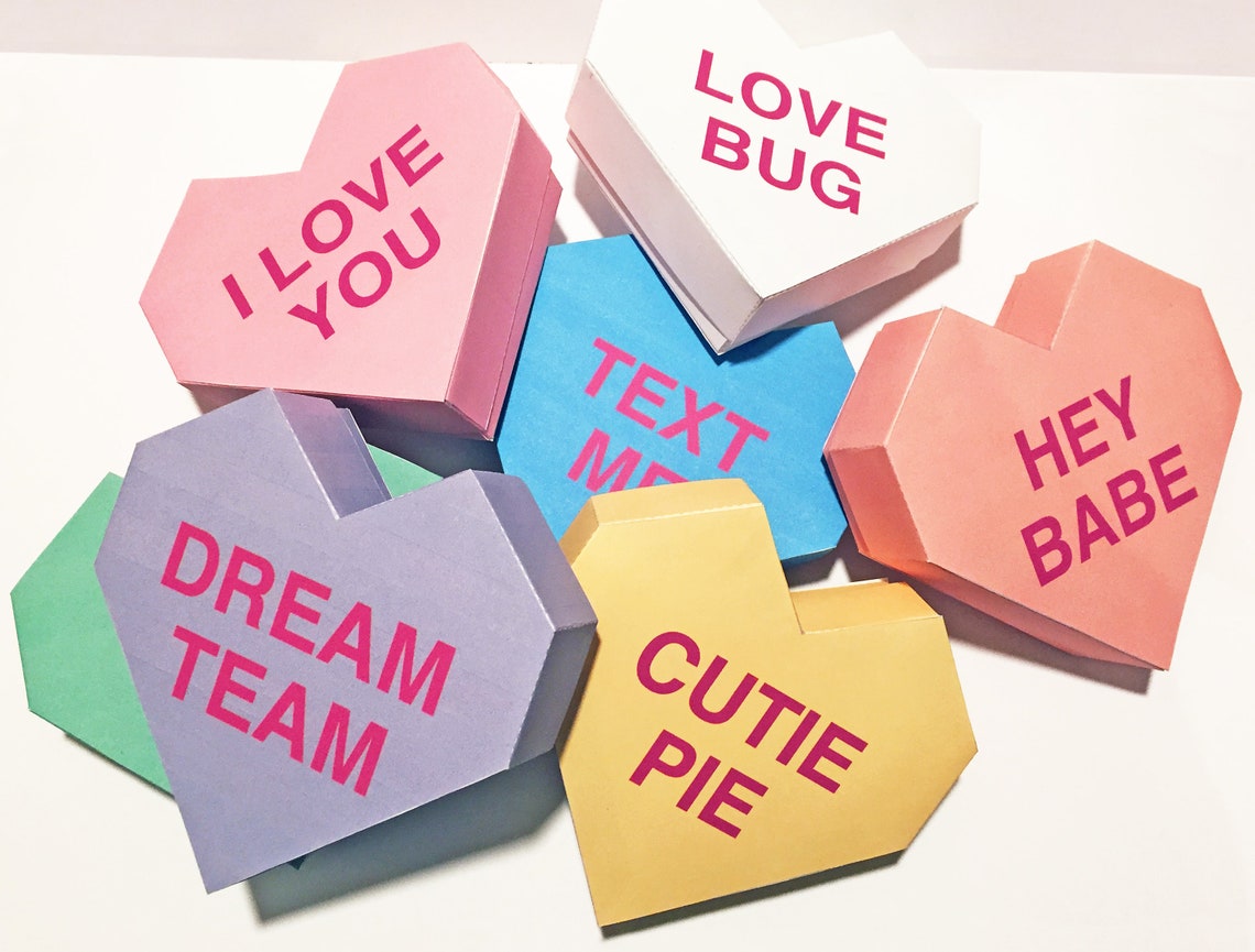 Heart Conversation Gift Boxes - 7 Colors - Printable PDF - Instant ...