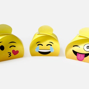 Emoji Gift Boxes (printable) - Set of 6 Characters - DIY Favor Boxes ...