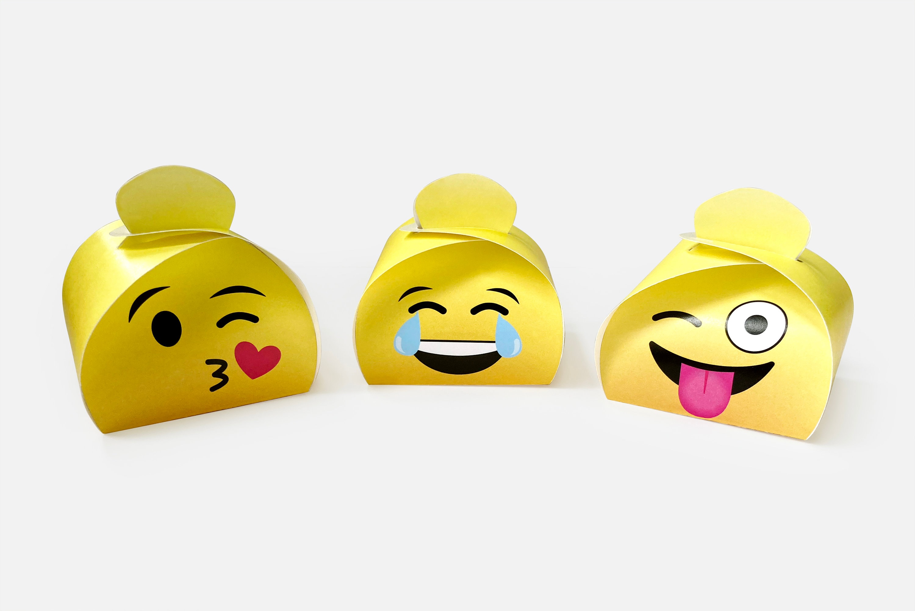 Emoji Gift Boxes (printable) - Set of 6 Characters - DIY Favor Boxes ...