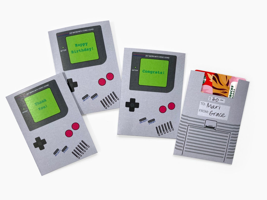 Retro Game Boy Gift Card Envelope, Paper Toy Printable - Printable PDF ...