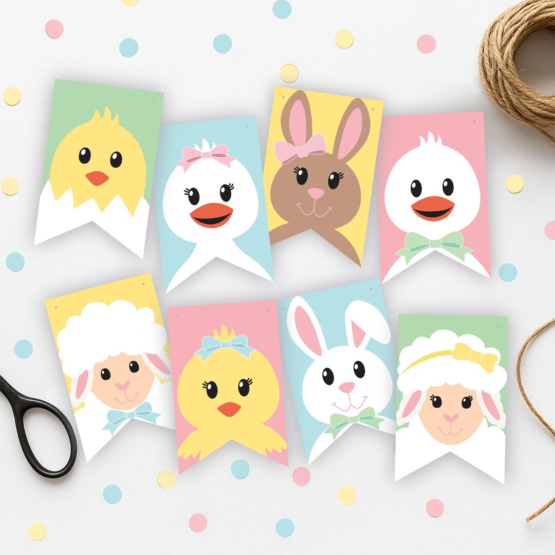 Easter Banner Craft for Kids | Printable Easter Garland Coloring ...