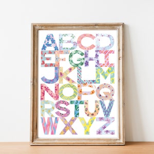 Handmade Watercolor Alphabet Poster in Soft Pastels, Digital Download ...