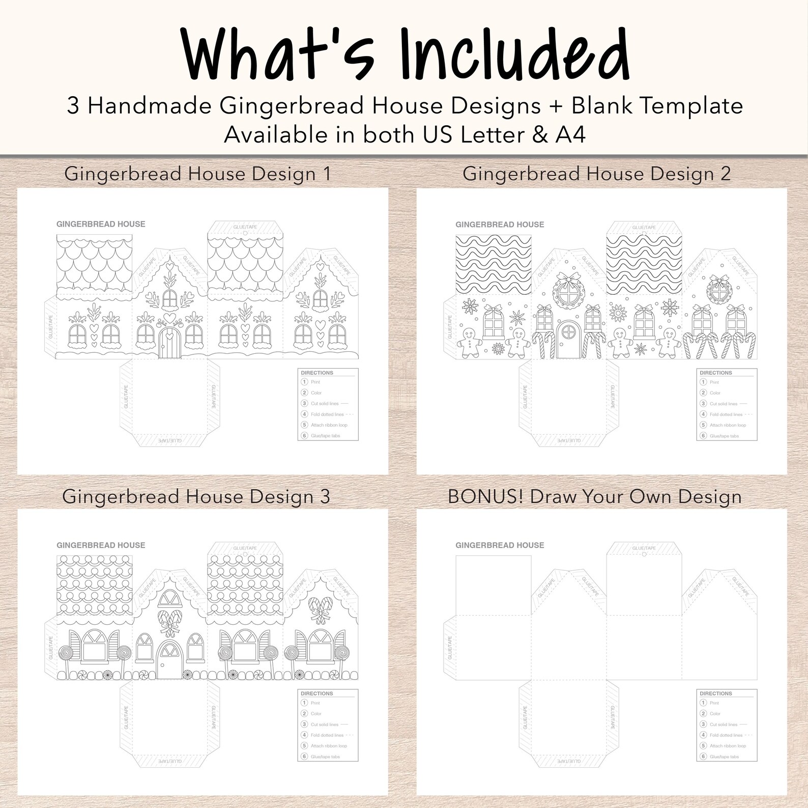 Gingerbread House Color in Ornament Boxes - Etsy