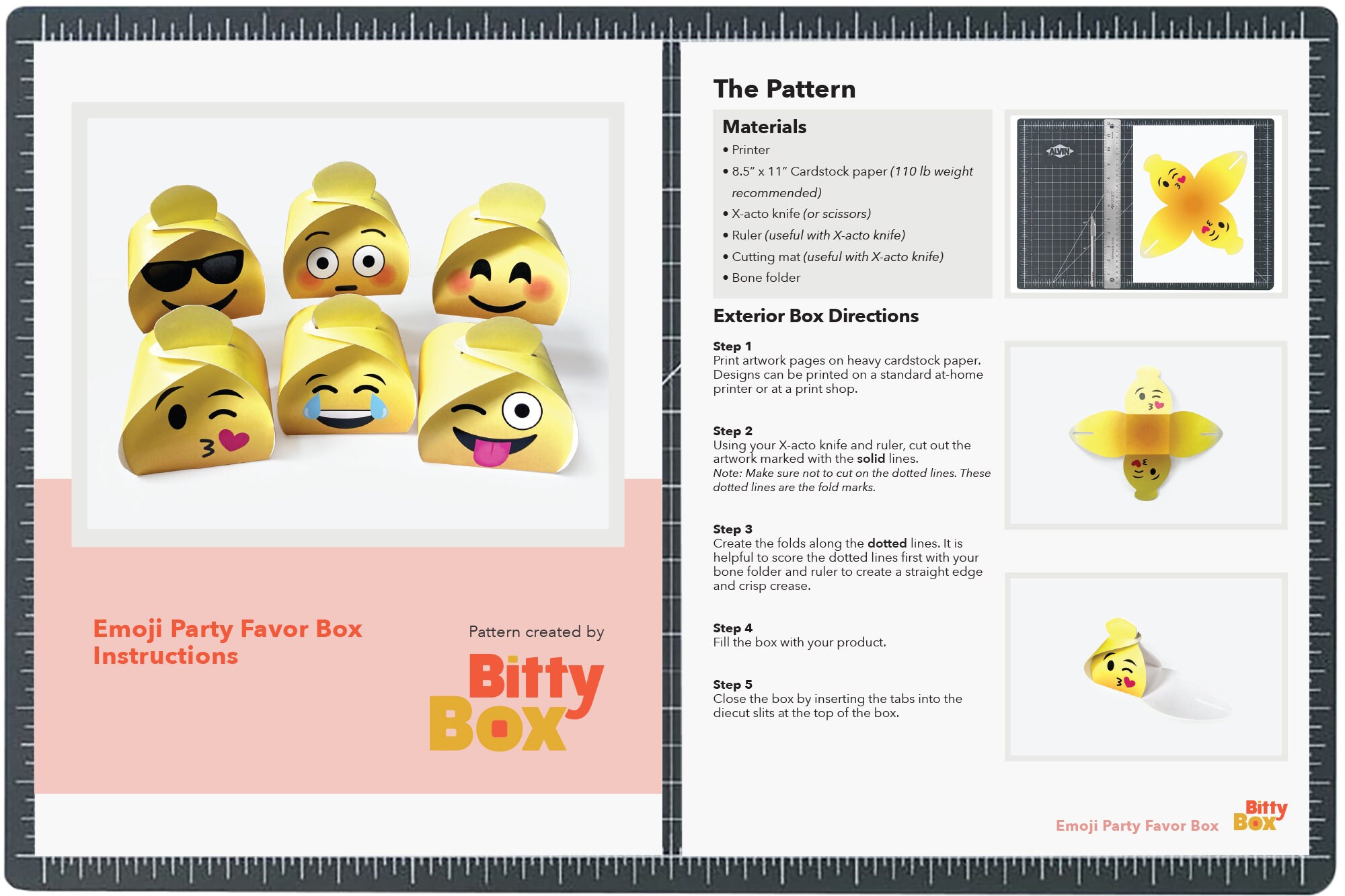 Emoji Gift Boxes (printable) - Set of 6 Characters - DIY Favor Boxes ...