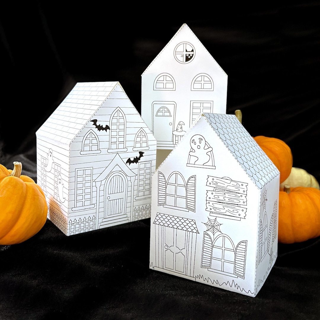 Halloween Haunted House 3D Paper Craft: DIY Activity (digital Download ...