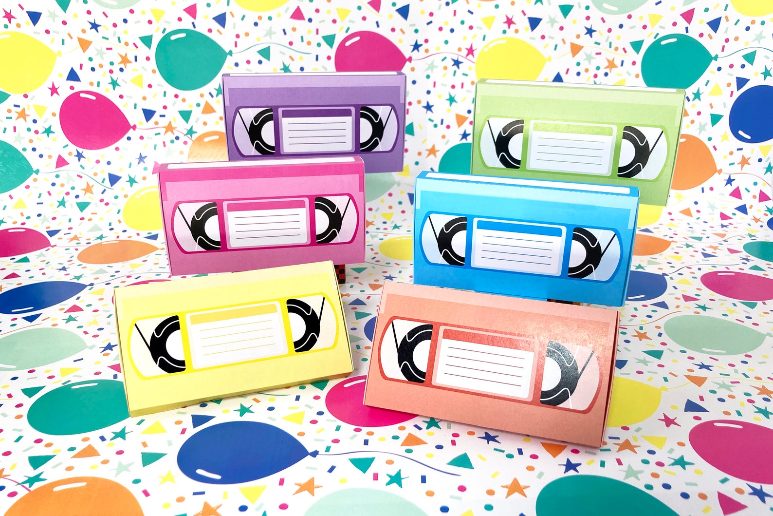 Retro VHS Tapes - Gift Card Holders, Party Favor Gift Boxes, Paper Toy ...