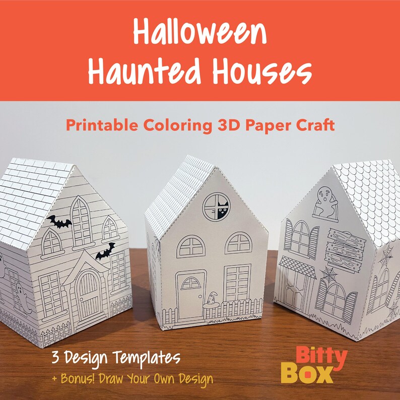 Halloween Haunted House 3D Paper Craft: DIY Activity (digital Download ...