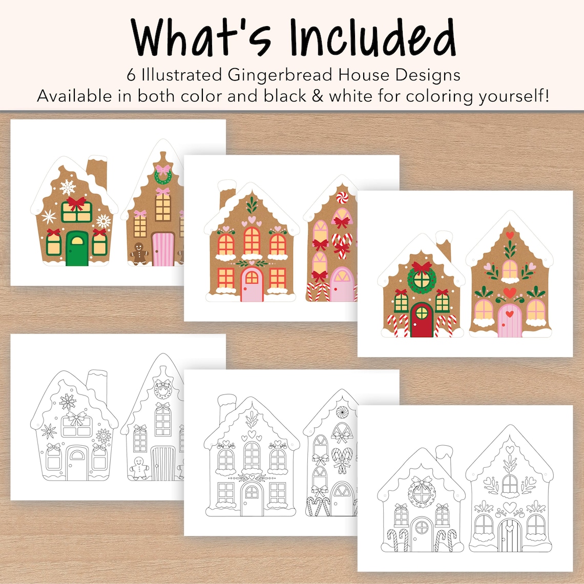 Printable Gingerbread House Garland Kids Coloring Craft Kit - Etsy