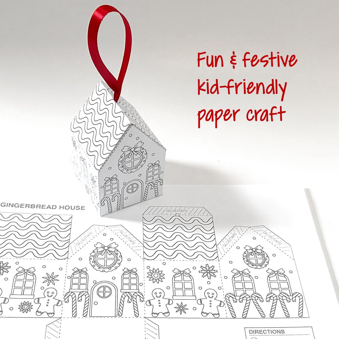 Gingerbread House Color in Ornament Boxes - Etsy