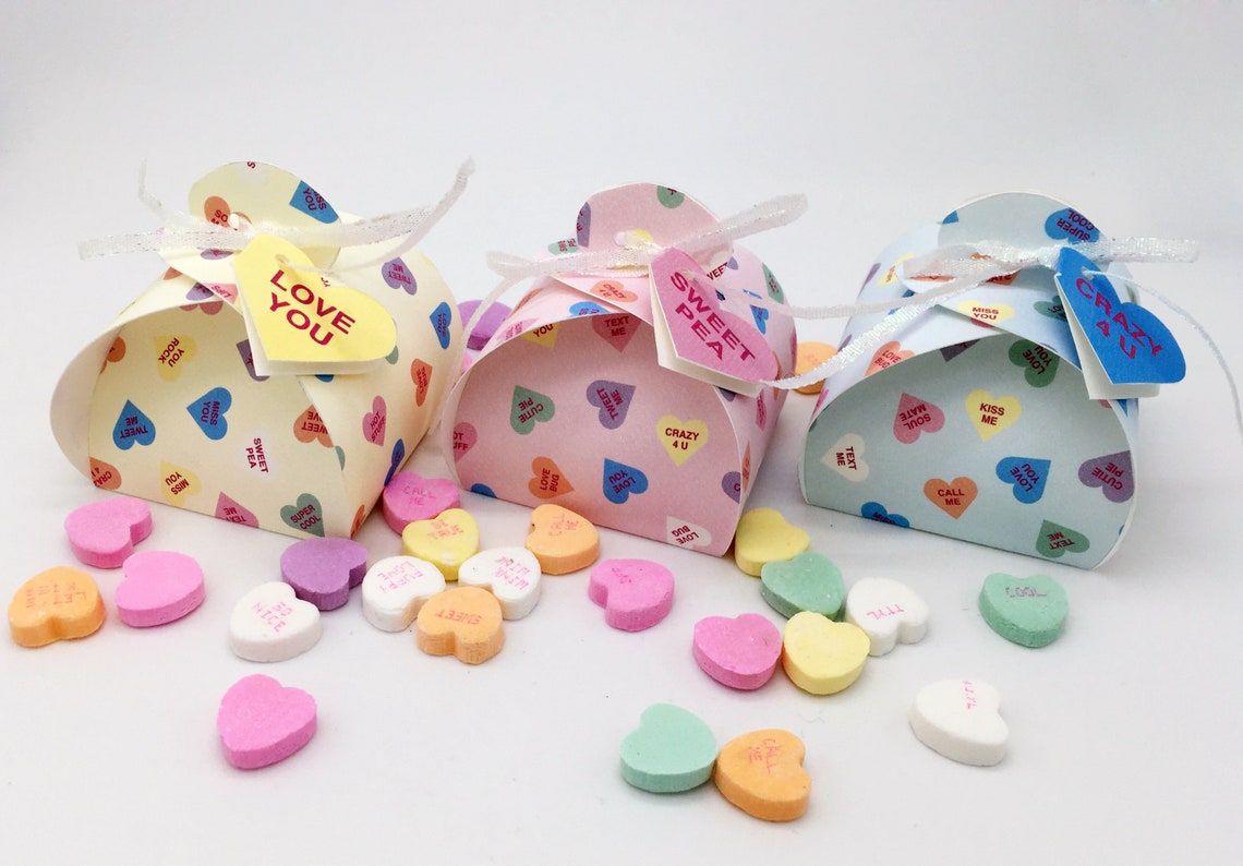 Valentine's Day Heart Conversation Gift Boxes - Printable PDF - Etsy