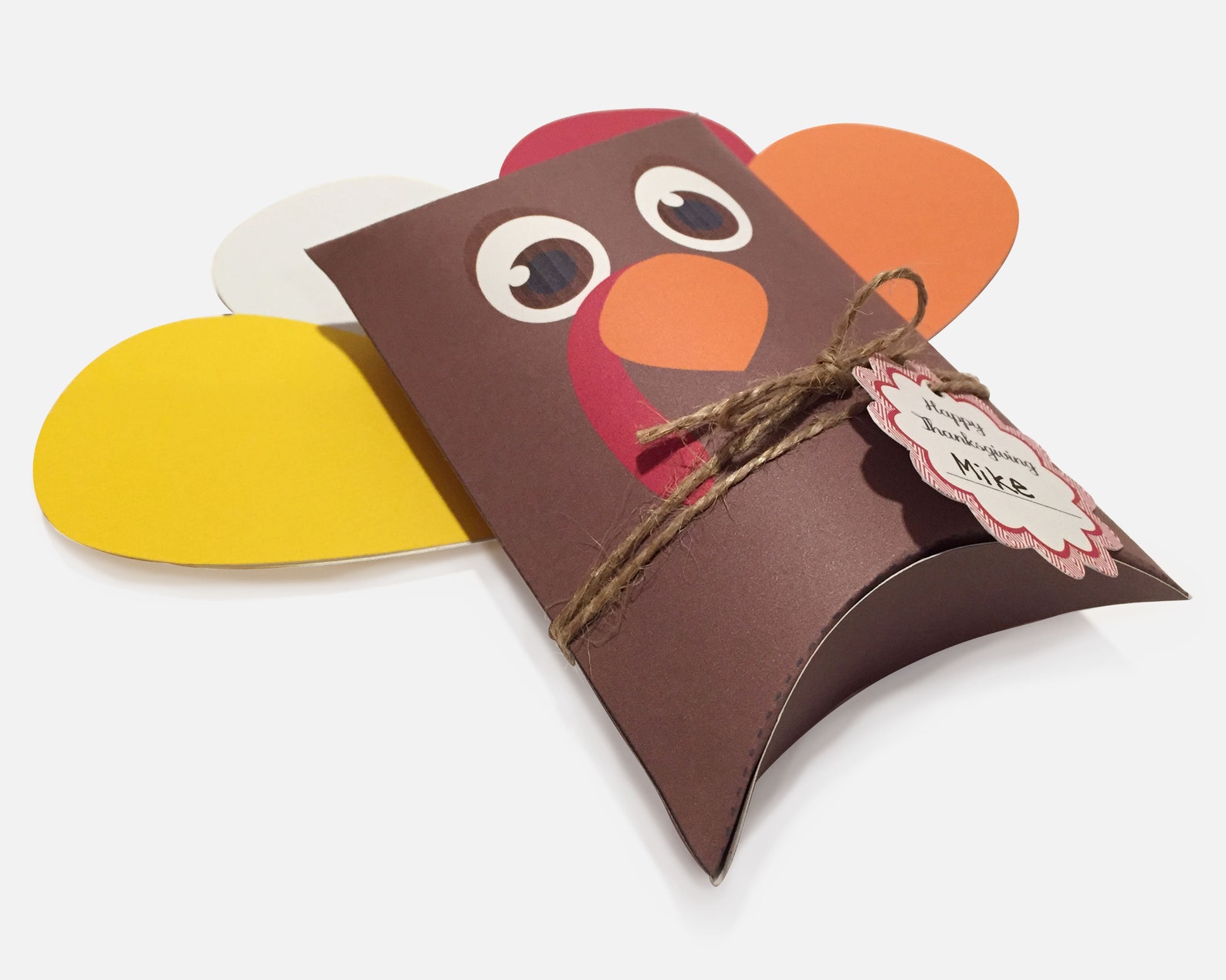 Turkey Thanksgiving Place Setting Gift Boxes - Printable PDF - Instant ...