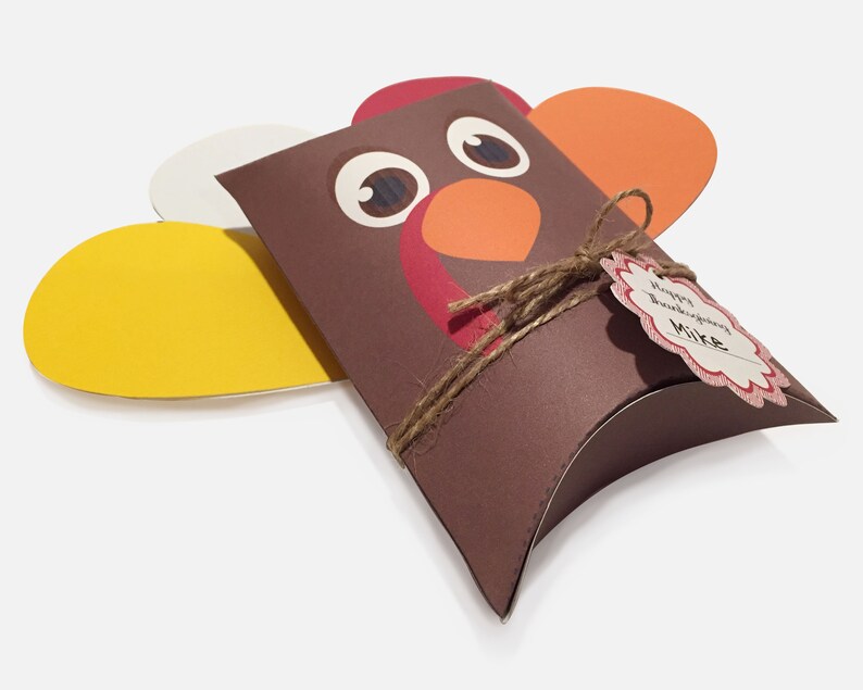 Turkey Thanksgiving Place Setting Gift Boxes - Printable PDF - Instant ...