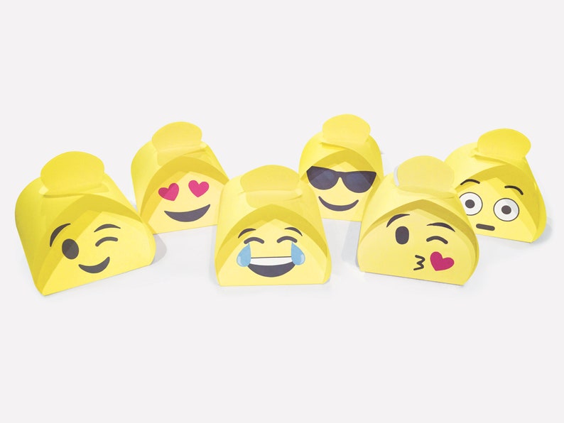 Emoji Gift Boxes printable Set of 6 Characters DIY Favor | Etsy Canada