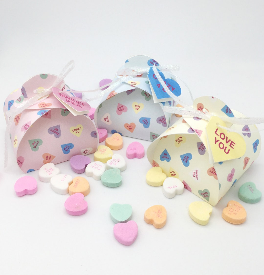 Valentine's Day Heart Conversation Gift Boxes - Printable PDF - Etsy